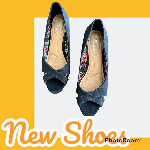 dexflex comfort | Shoes | Dexflex Comfort Peep Toe Cork Wedge Heels ...